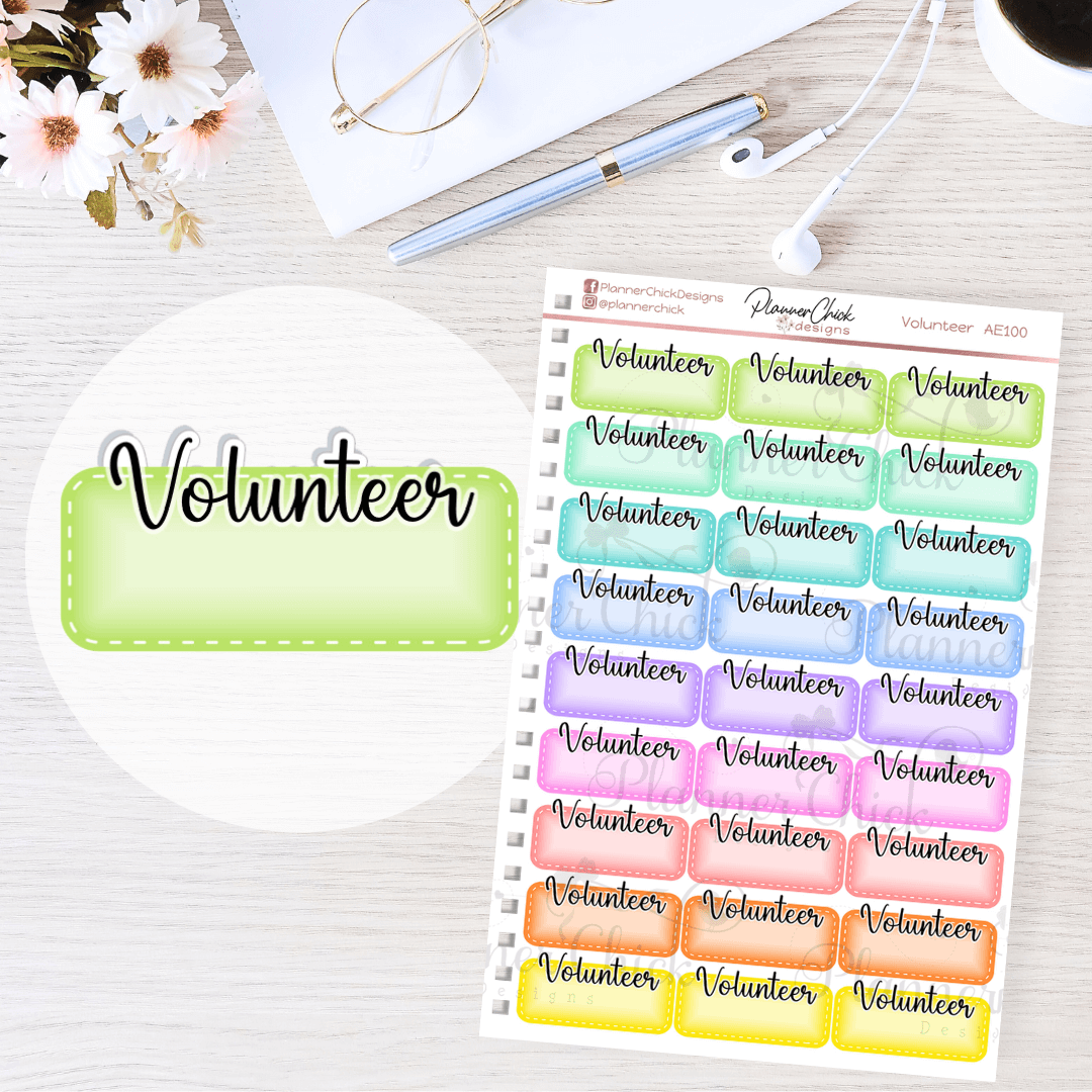Volunteer Planner Stickers – PlannerChickDesigns