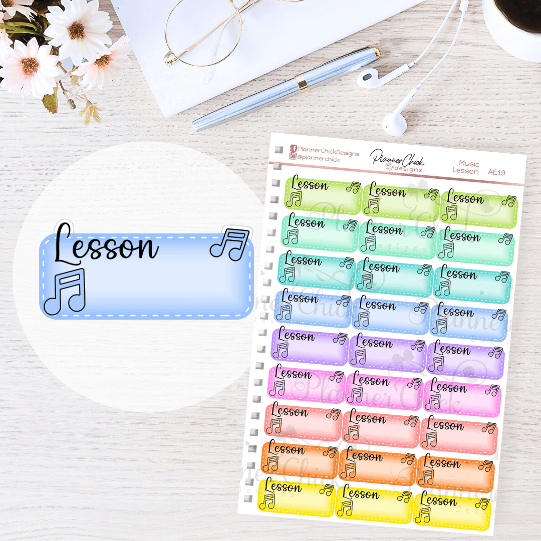 Music Lesson Planner Stickers – PlannerChickDesigns