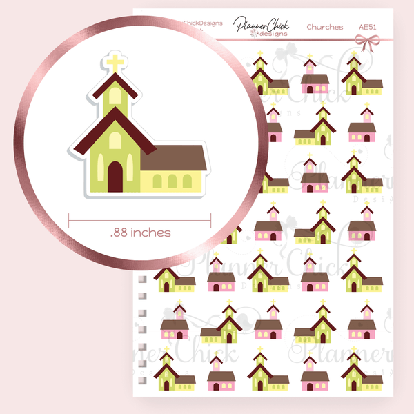 Churches Planner Stickers – PlannerChickDesigns