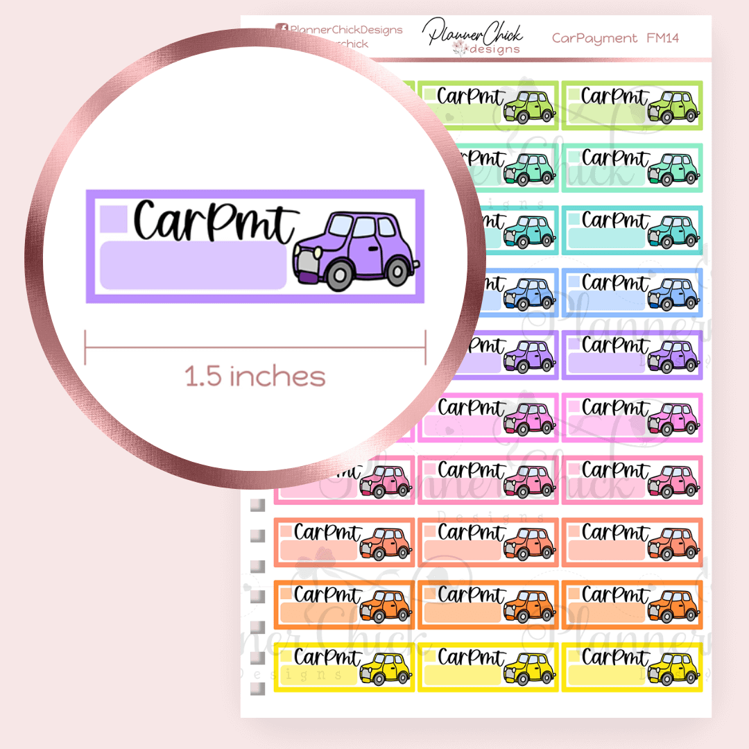 Car/SUV Payment Planner Stickers – PlannerChickDesigns