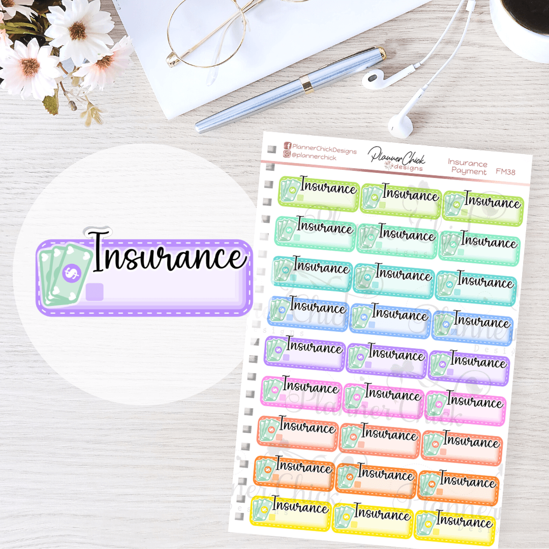 Insurance Payment Planner Stickers – PlannerChickDesigns