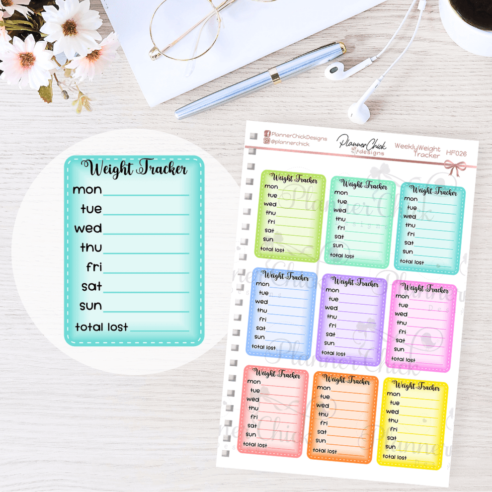 Weekly Weight Tracker – PlannerChickDesigns