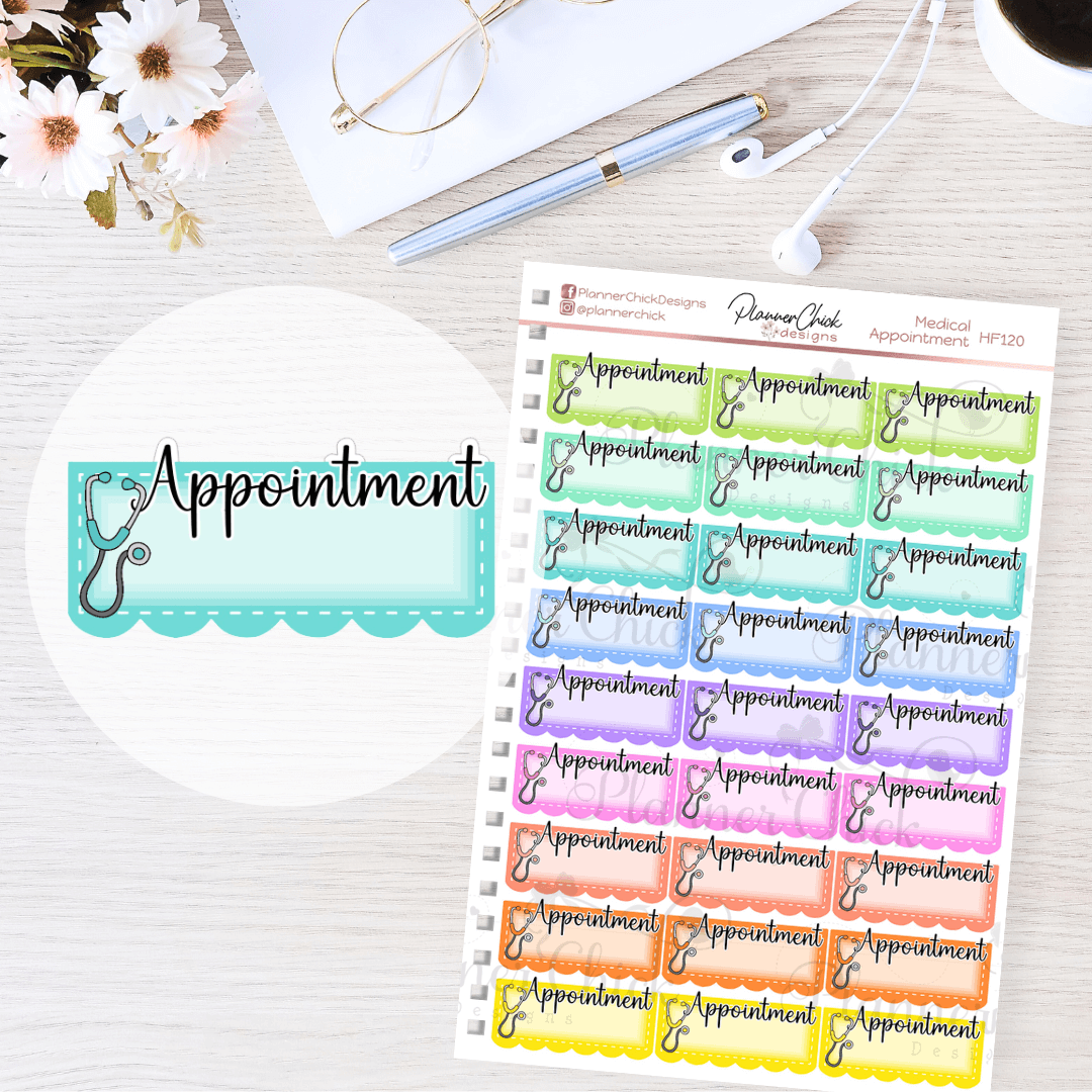 Medical Appointment Planner Stickers (3 Options) – PlannerChickDesigns