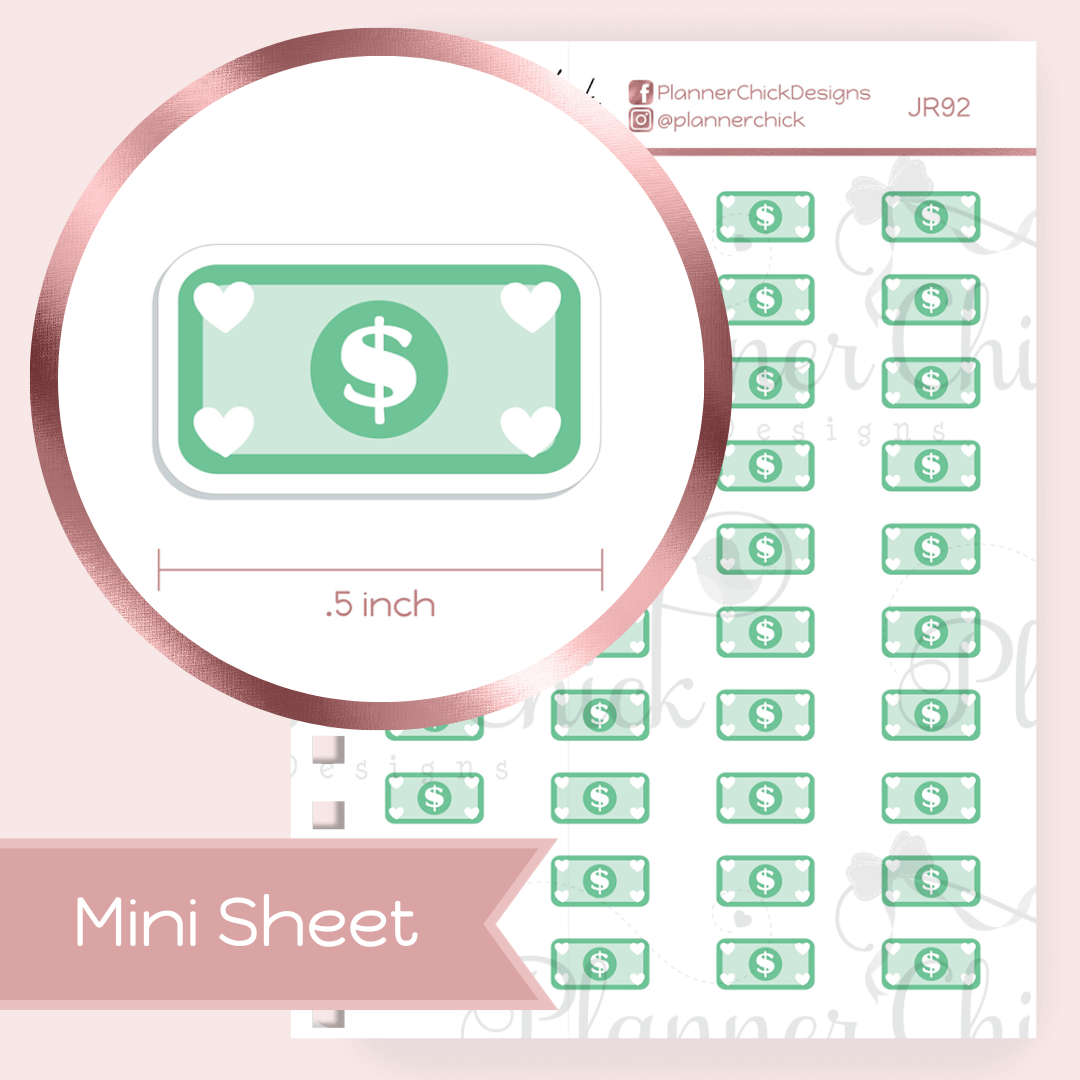 Mini Stickers ~ Dollar Bills – PlannerChickDesigns