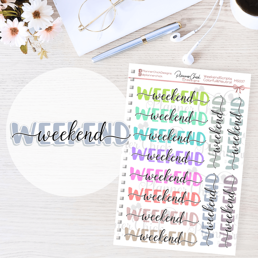 Weekend Banner Planner Stickers – PlannerChickDesigns