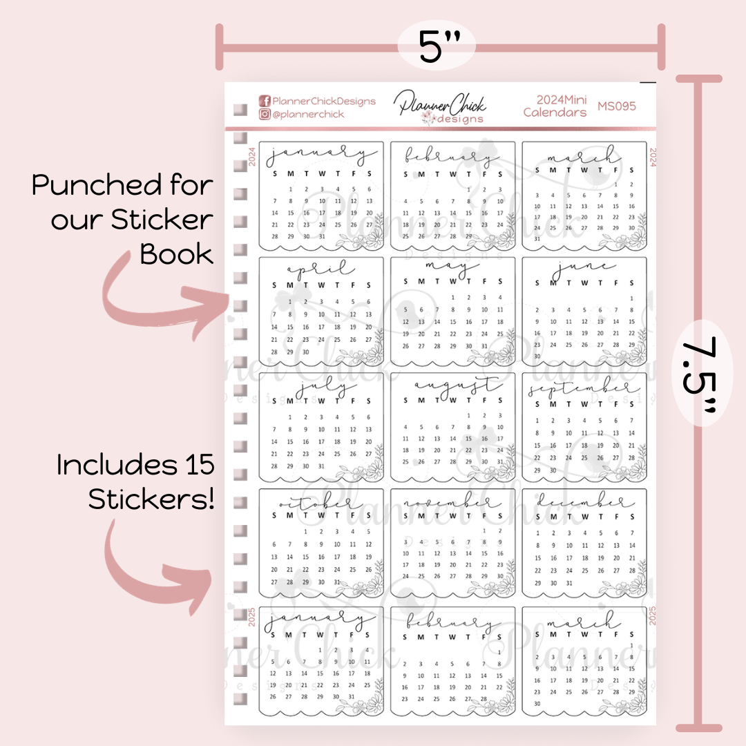 Mini Calendar Planner Stickers – PlannerChickDesigns