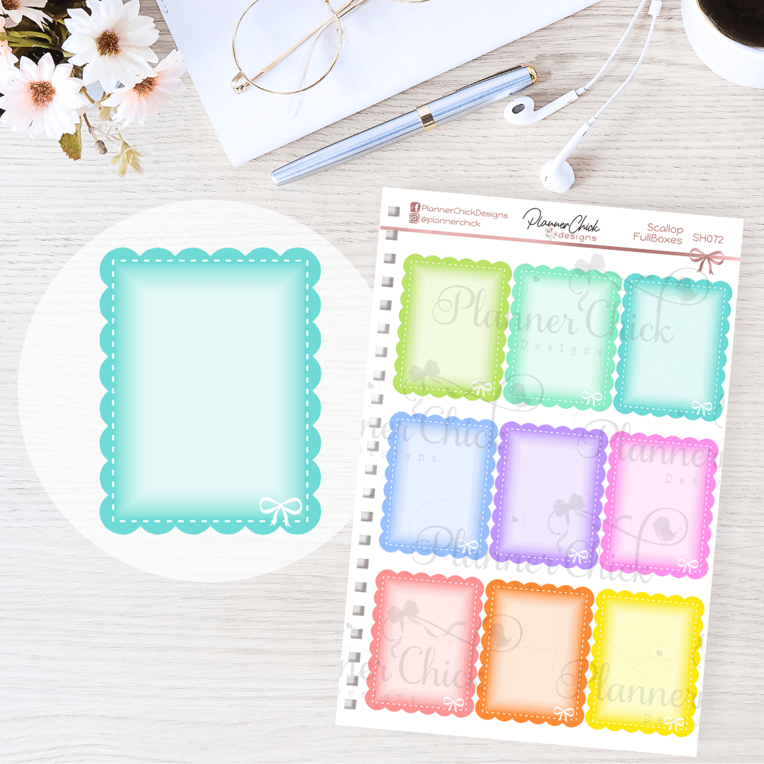 Scallop Full Boxes – PlannerChickDesigns