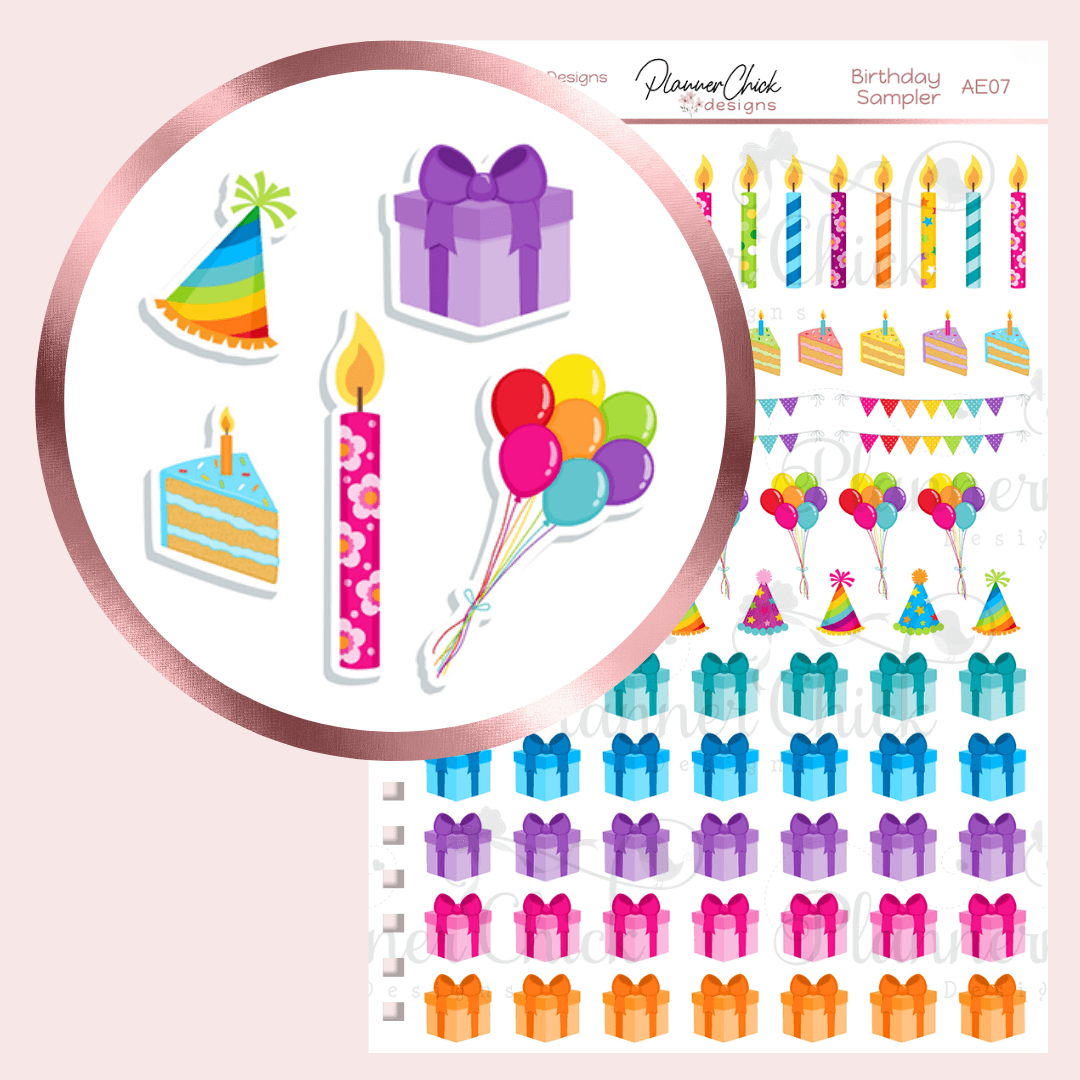 Birthday Icon Planner Stickers – PlannerChickDesigns