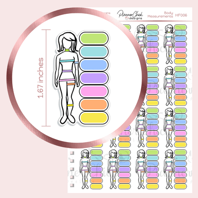 Body Measurements Planner Stickers – PlannerChickDesigns