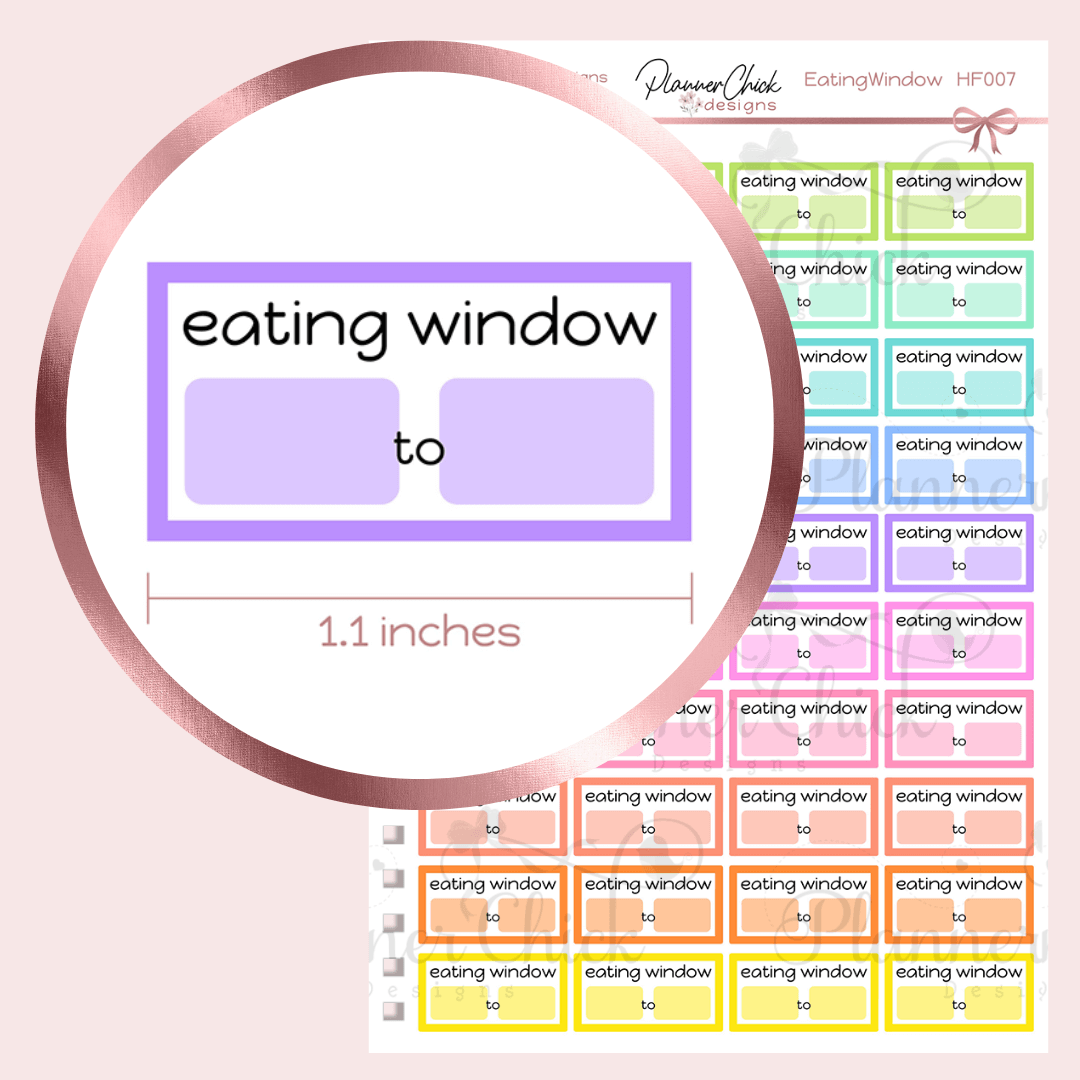 Intermittent Fasting - Eating Window – PlannerChickDesigns