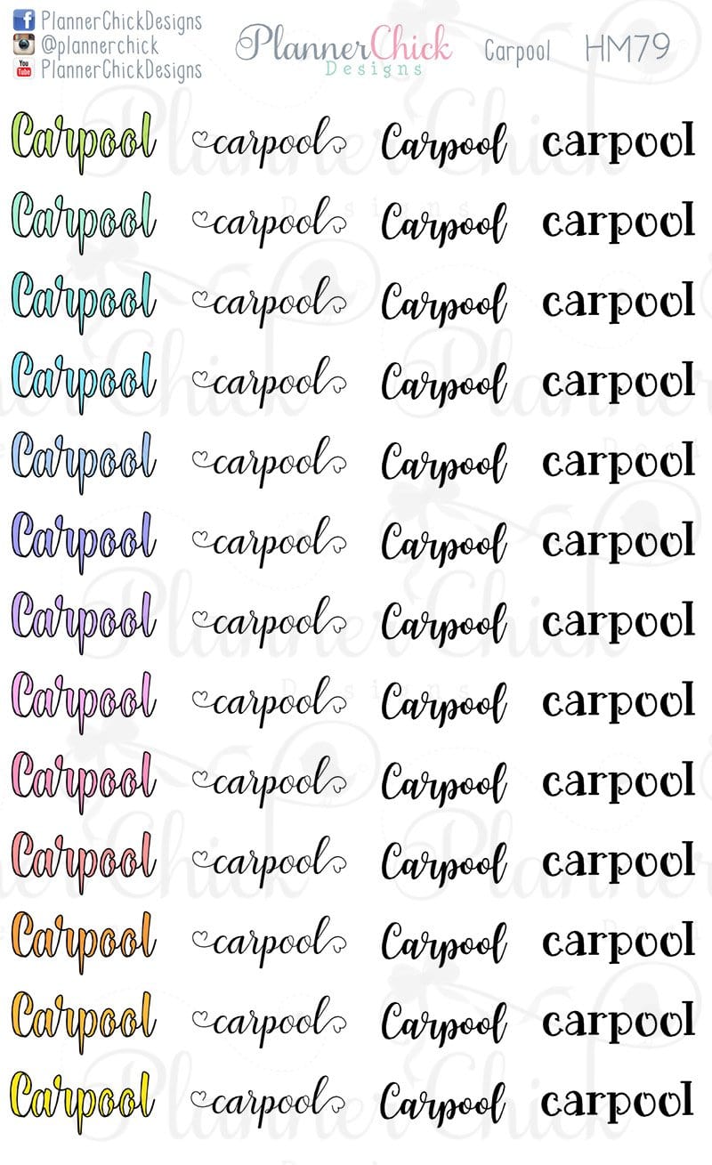 Carpool – PlannerChickDesigns