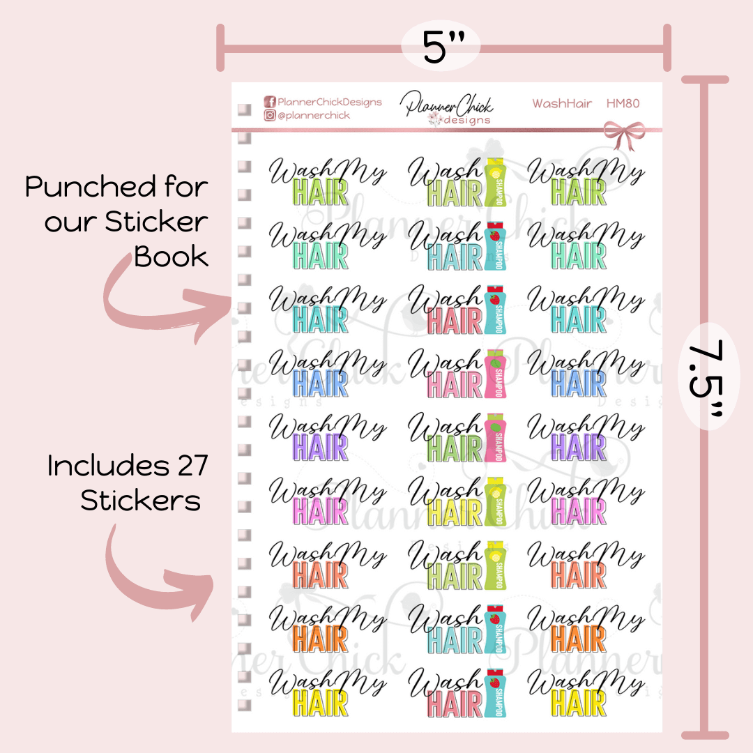 Wash Hair Planner Stickers – PlannerChickDesigns