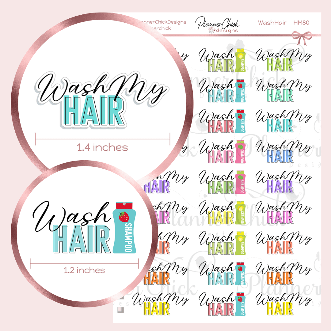 Wash Hair Planner Stickers – PlannerChickDesigns