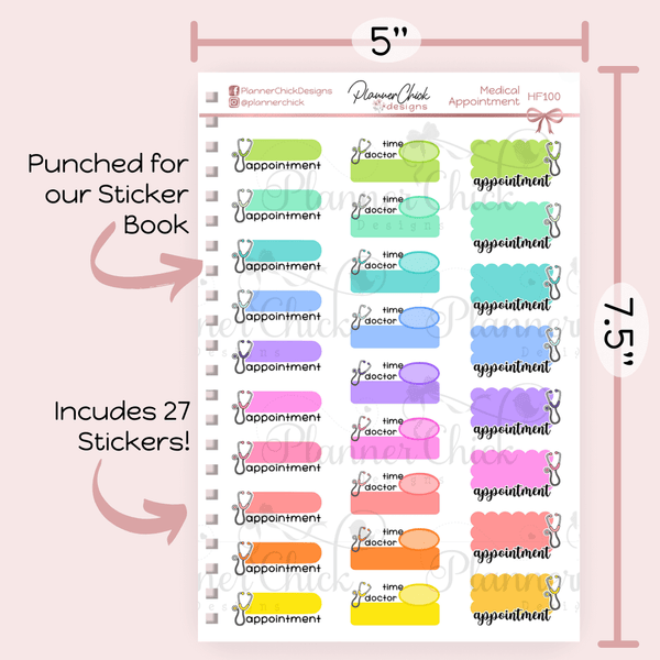 Medical Appointment Planner Stickers (3 Options) – PlannerChickDesigns