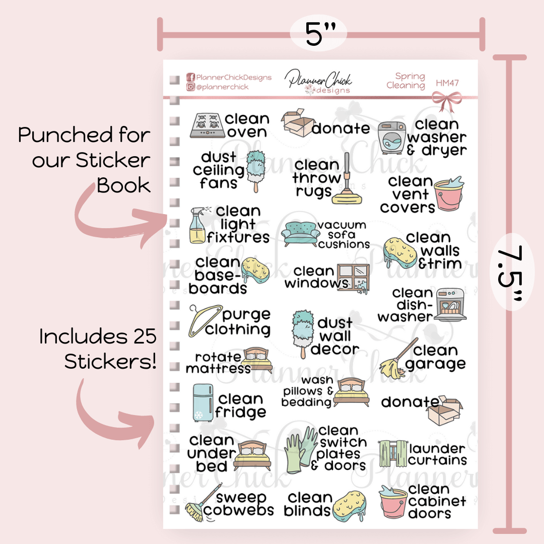 Annual Cleaning Planner Stickers – PlannerChickDesigns